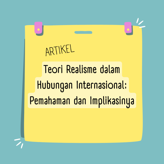 Teori Realisme dalam Hubungan Internasional
